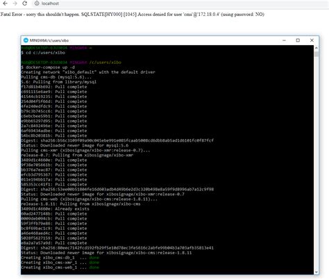 Xibo Docker 1811 Install Run Error Get Help Xibo Community