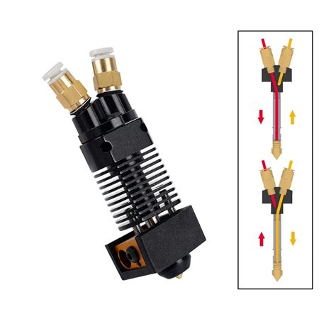 Torlipy 엔더 3 업그레이드 핫 엔드 키트 듀얼 필라멘트 인쇄 175mm 2 인 1 3d 프린터 핫 엔드 Ender3 Cr10 다이렉트 보우덴 압출기