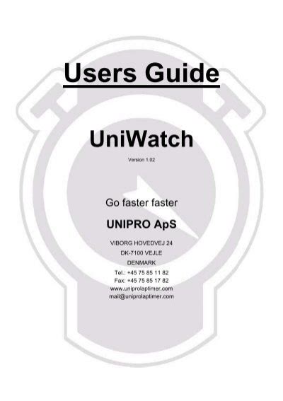 Reference Manual English Unipro