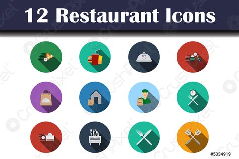 Restaurant Icon Set Stock Vector 5334919 Crushpixel