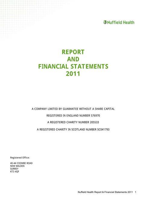 To Download A PDF Of The Annual Report Nuffield Health