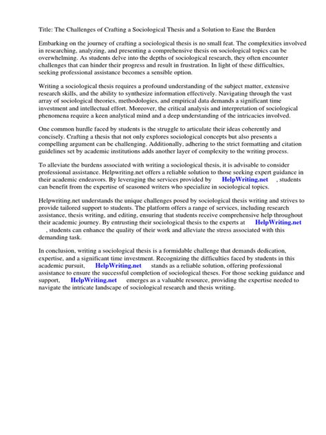 Sociological Thesis Examples Pdf Sociology Max Weber