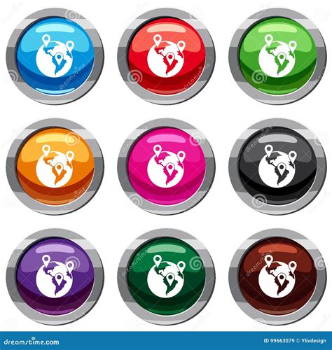 Globe And Map Pointers Set Collection Stock Vector Illustration Of Cartography Concept