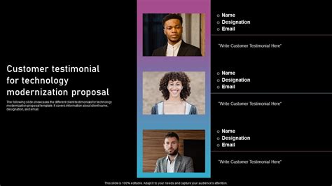 Customer Testimonial For Technology Modernization Proposal Ppt Sample