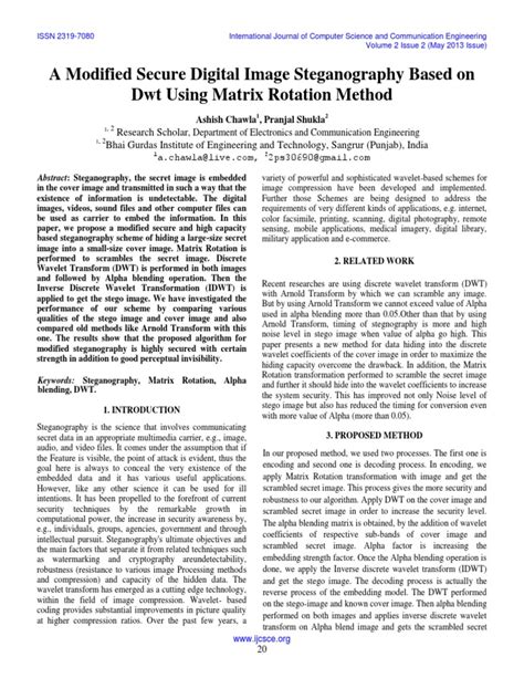 a modified secure digital image steganography based on dwt using matrix rotation method