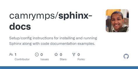 Github Camrympssphinx Docs Setupconfig Instructions For Installing And Running Sphinx Along
