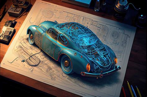 Electric Vehicle Concept Background Illustration Made With Generative