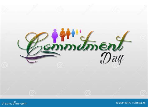 Commitment Day Text Design Illustrations Stock Illustration