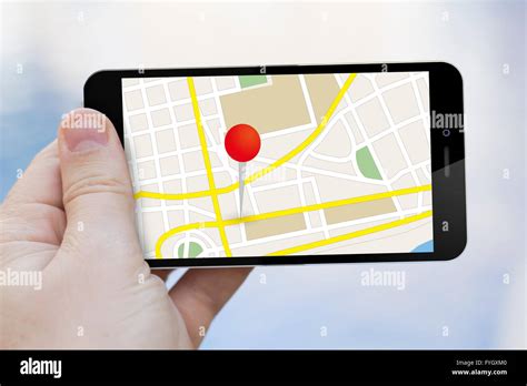Gps Satellite Navigation Concept Computer Generated Touchscreen Mobile