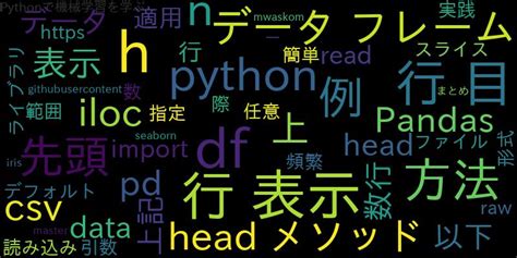 Pandasの上から数行を表示する方法 自作で機械学習モデルAIの使い方を学ぶ