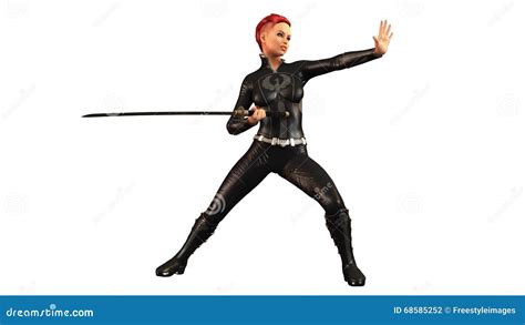 Girl Combat In Exoskeleton Vector Illustration