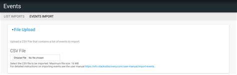 Import Events Stacks Knowledge Center