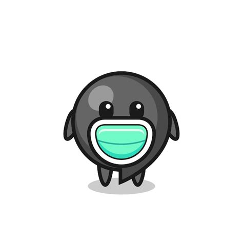 Premium Vector Cute Comma Symbol Cartoon Wearing A Mask