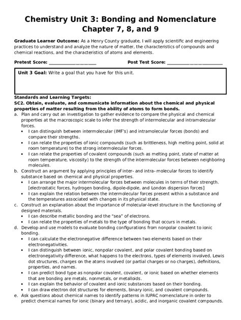 Physical Science Worksheets High School Pdf Schoolwires Henry K12 Ga Doc Template Pdffiller