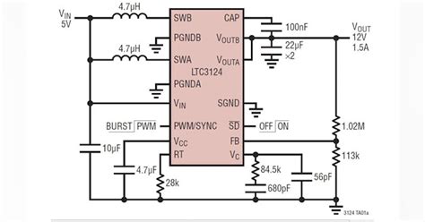 Two Phase Synchronous Boost Regulator Ic Delivers Up To 15 V