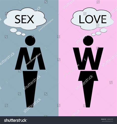Man And Woman Thinking About Love And Sex Stock Vector Illustration Shutterstock