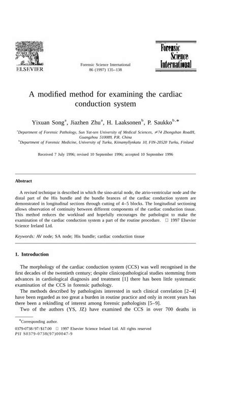 Pdf A Modified Method For Examining The Cardiac Conduction System