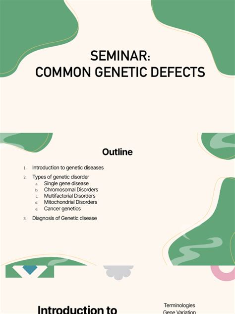 Common Genetic Defects Projector Pdf Genetic Disorder Dna Sequencing