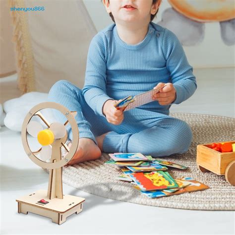 Syn 1 ชุดพัดลมไฟฟ้าประกอบของเล่นเพื่อการศึกษา Diy พัดลมตั้งโต๊ะไม้ขนาดเล็กรุ่น Shopee Thailand