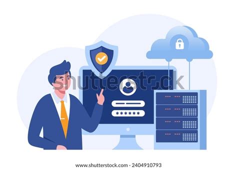 Cyber Security Data Protection Metaphors Set Stock Vector Royalty Free