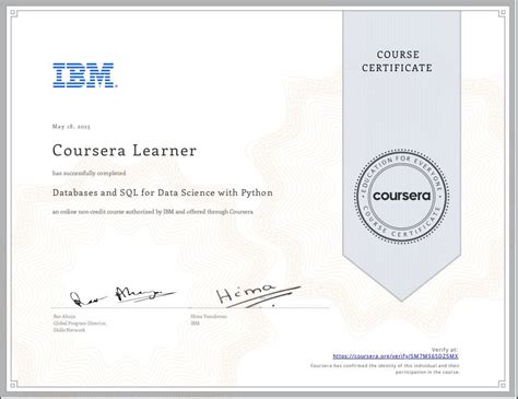 Patrick Neely On Linkedin Completed My Ibm Database And Sql For Data