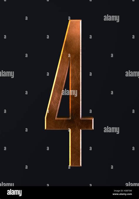 3d Render Of Golden Metal Dirty Rust Scratch Alphabet Letter Symbol 4 Four Alphabet Character 3d Render Of Golden Metal Dirty Rust Scratch Alphabet Letter Symbol 4 Four Alphabet Character