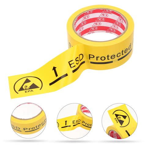 Anti Static Tape Caution Safety Warning Sticker Yellow Sensitive Decal