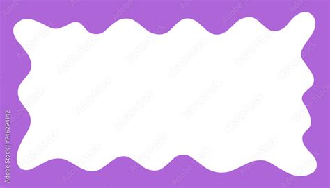 Wave Rectangle Frame Doodle Scalloped Edge Border With Wavy Pattern