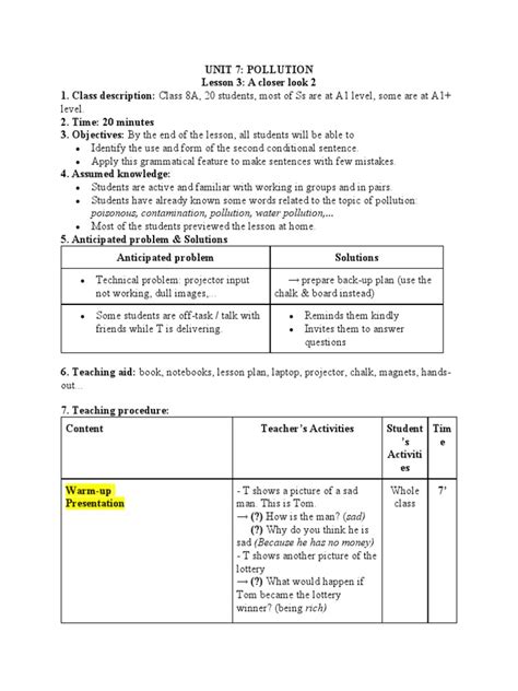 E8 Lesson Plan Pdf Sentence Linguistics Syntax
