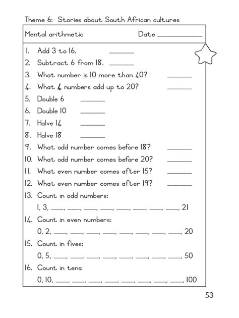 Fillable Online Grade 1 Mathematics Workbook 2 Theme 6 Fax Email Print