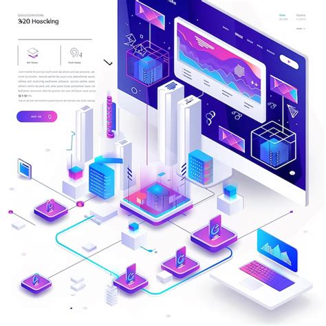 Premium Photo Cloud Service Provider Data Servicer Isometric Design