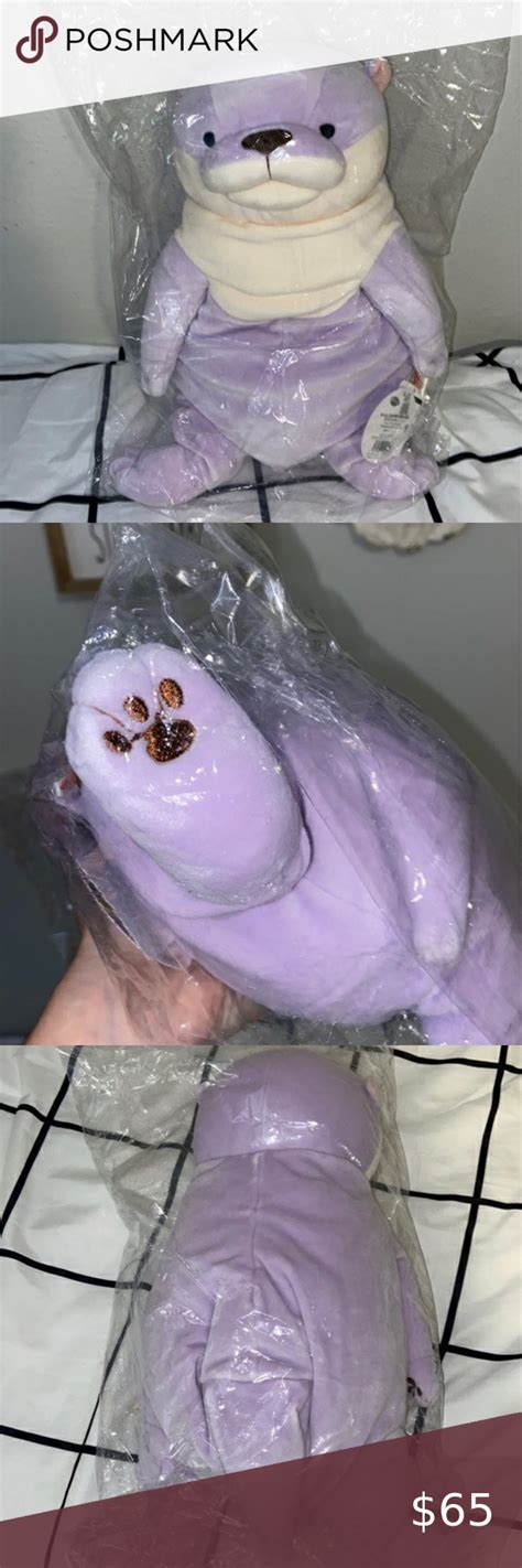 Shinada Global Otter Lavender Watercolor Flower Art Otters