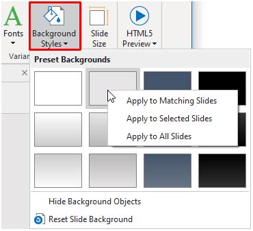 How To Change Slide Background In ActivePresenter