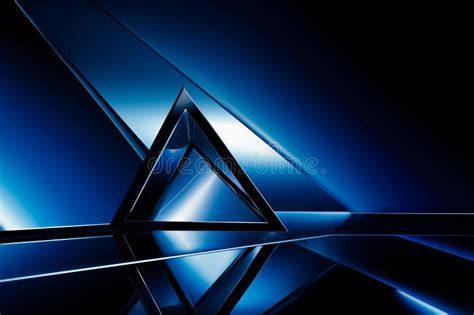Blue Triangle With Reflection On The Ground In The Middle Generative
