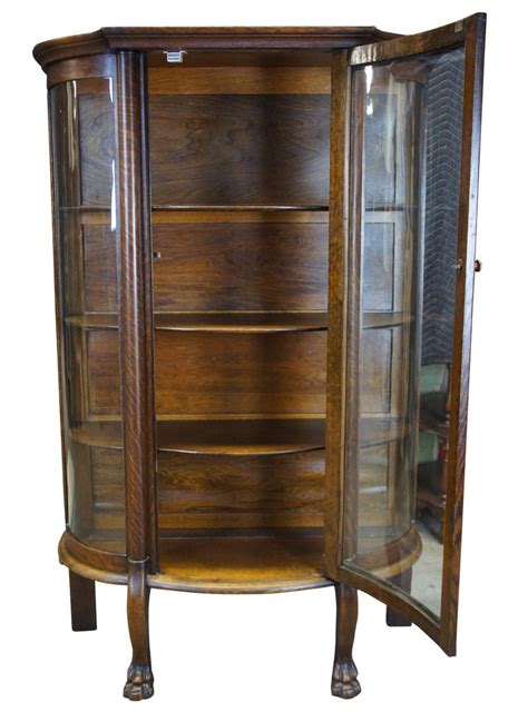 Antique Curved Glass China Cabinet Value Cabinets Matttroy