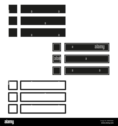 Set Of Menu Button Icons For Web Design Various Navigation Bar Layouts