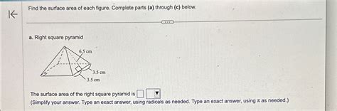 Solved Find The Surface Area Of Each Figure Complete Parts Chegg