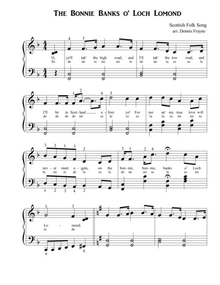 The Bonnie Banks O Loch Lomond In 3 Keys Arr Dennis Frayne By