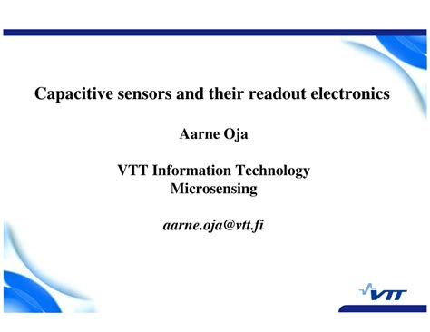 PDF Capacitive Sensors And Their Readout Electronics
