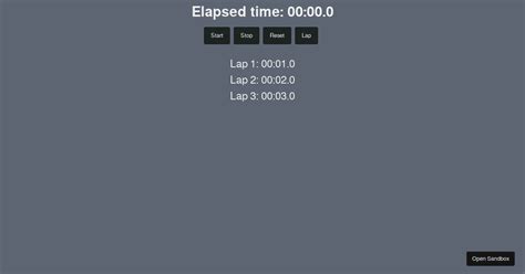 Stopwatch Codesandbox