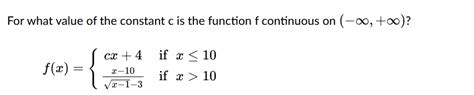 Solved For What Value Of The Constant C Is The Function F Chegg