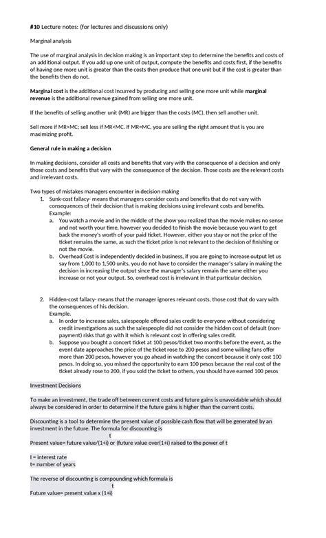 economics managerial docsity