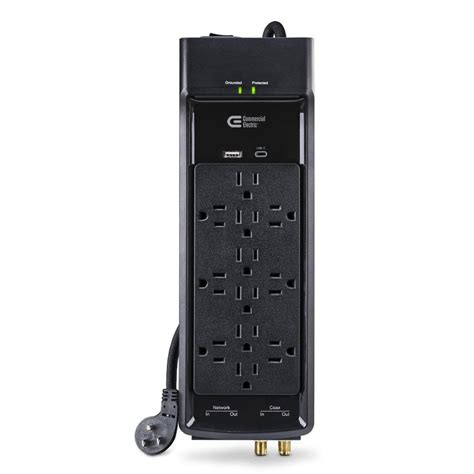 Commercial Electric 15 Ft 12 Outlet Surge Protector Braided Cord In