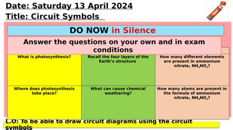 Ks3 Circuit Symbols Teaching Resources