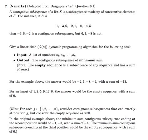 Solved 2 5 Marks Adapted From Dasgupta Et Al Question