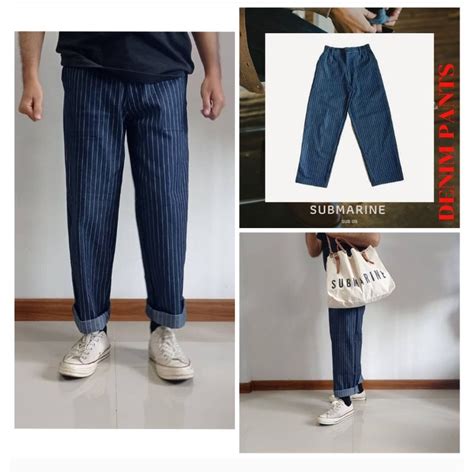 กางเกงลายทาง กางเกงวินเทจ กางเกงยีนส์ Submarine Official Thaipick