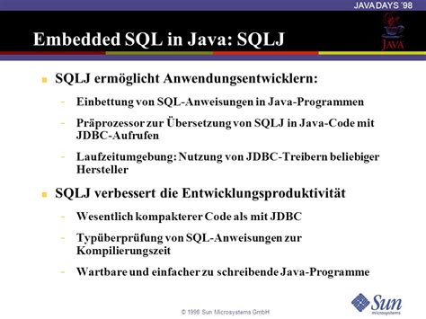 embedded sql in java michael stapf berater strategische projekte ppt