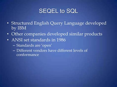 3 Sql Overview Ppt
