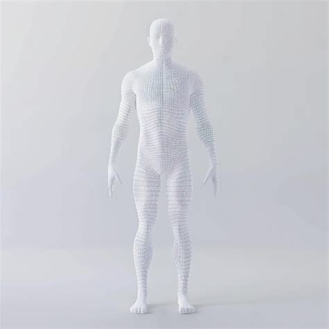 Premium Photo A White Sculpture Of A Man Made By Polygons