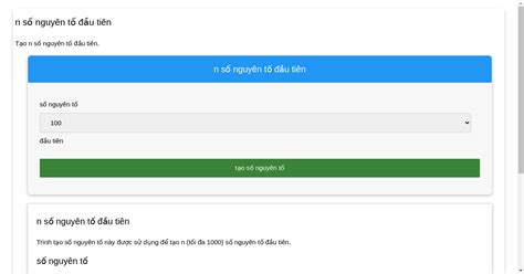 N Số Nguyên Tố đầu Tiên